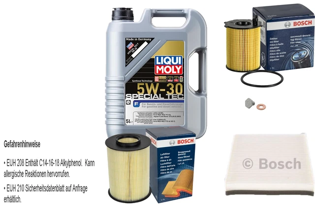 BOSCH INSPECTION SET 5L Liqui Moly Spécial Tec F 5W-30 pour de Volvo EUR 106,77 - PicClick FR