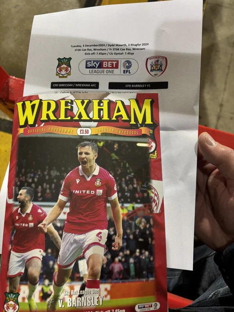 WREXHAM V BARNSLEY 2024 Plus Teamsheet £5.00 - PicClick UK