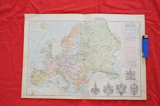 ANCIENNE GRAVURE CARTE Divisions Politiques de l'Europe - Drioux ...
