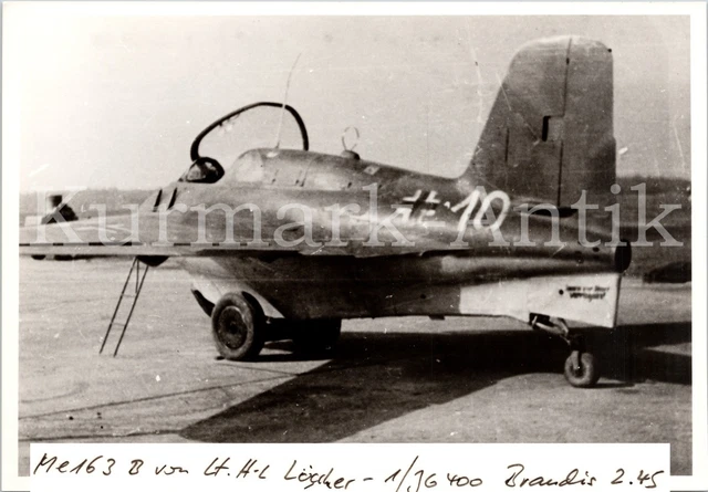 E839 FOTO WEHRMACHT Archiv Repro Luftwaffe Flugzeug Me163 JG400 Pilot ...