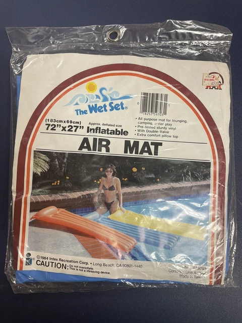 VINTAGE 1984 INTEX The Wet Set 72"x 27" Inflatable Air Mat Intex Blue ...