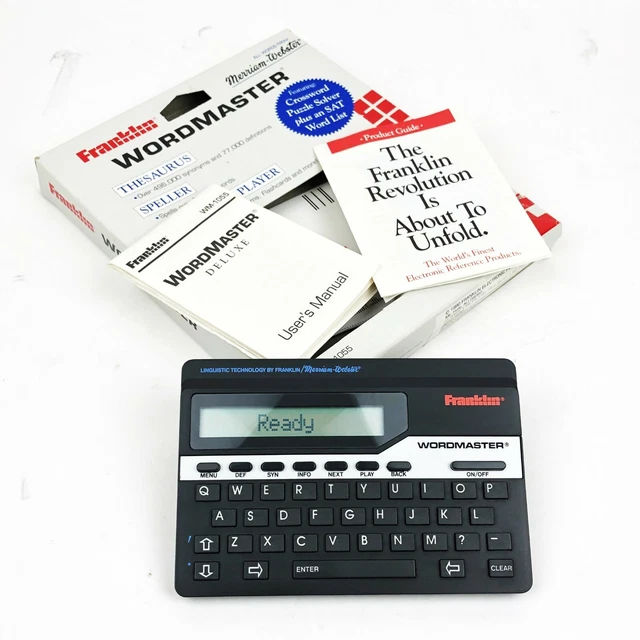 FRANKLIN WORDMASTER DELUXE WM-1055 Electronic Dictionary Thesaurus Word ...