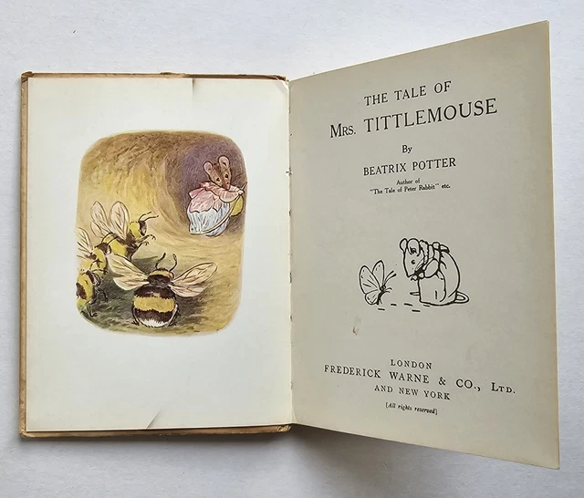 VINTAGE BEATRIX POTTER The Tale of Mrs Tittlemouse F Warne &Co Ltd ...