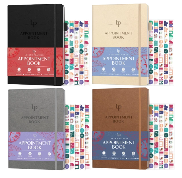 LEGEND PLANNER APPOINTMENT Book Undated Weekly Planner with Time Boxes ...