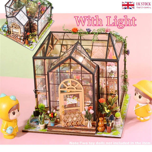 DIY 3D DOLLHOUSE 1:24 Scale Miniature Building Kit w/ LED Light Wood £ ...