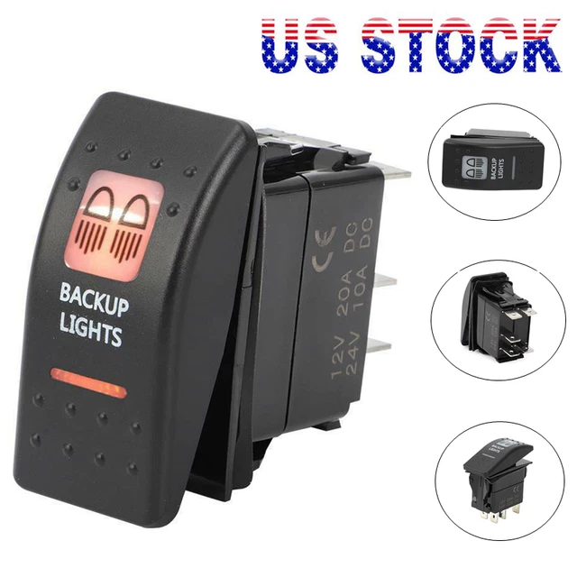 BACKUP LIGHT ROCKER Switch 5-Pin Amber FOR CanAm Commander Defender ...