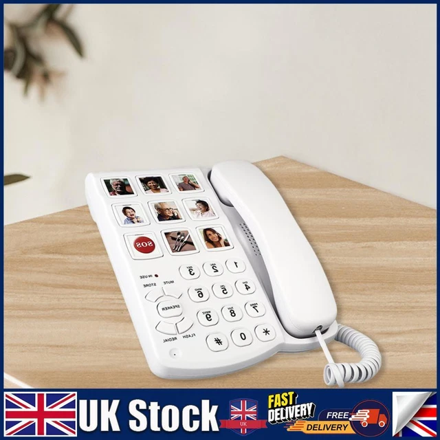 AMPLIFIED PICTURE LANDLINE Phone with Speaker Elderly Image Phone for ...