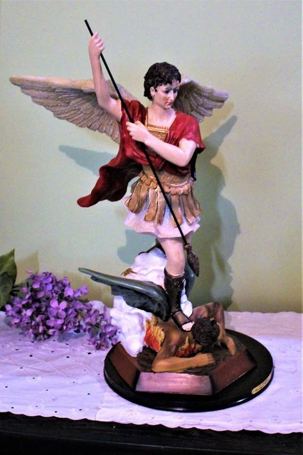 ST. MICHAEL THE Archangel Statue Devil Sword 16 inch Resin Indoor ...