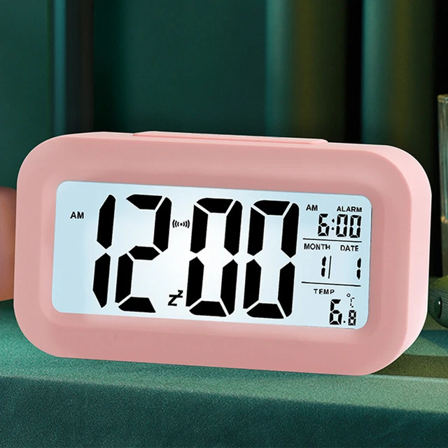 LARGE-CHARACTER LED CLOCK Digital Desktop Clocks Rechargeable for ...