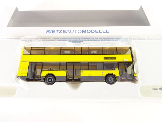 RIETZE 67500 BVG MAN DN95 Doppeldeckerbus Linie 100 "Bus endet hier" 1: ...