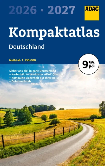 ADAC KOMPAKTATLAS 2026/2027 Deutschland 1:250.000 Straßenatlas und Autoatlas EUR 9,95 - PicClick DE