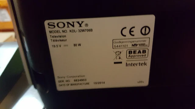 SONY BRAVIA KDL-32WD752 32" 1080p FHD LED LCD Internet TV £150.00 ...