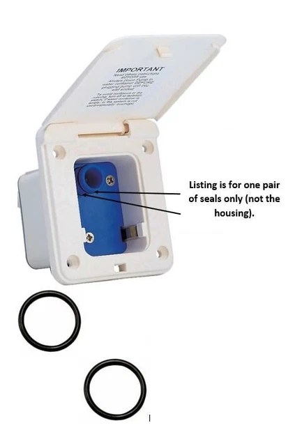 WHALE WATERMASTER WATER Inlet Socket Blue One pair O Rings Same day ...