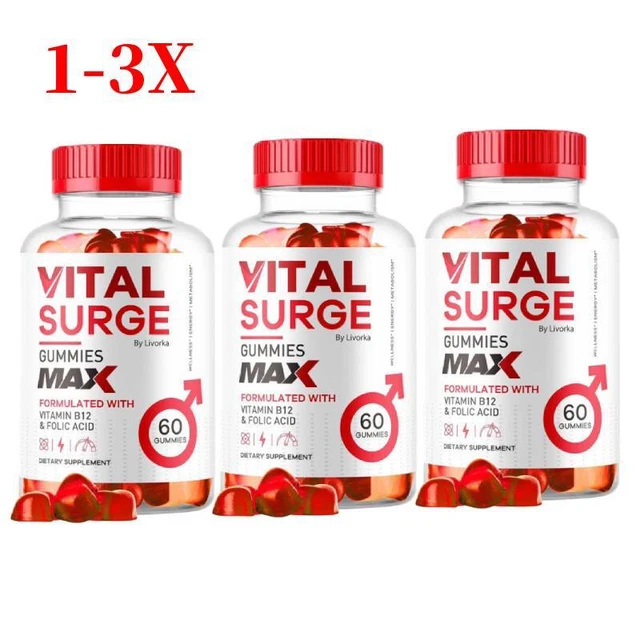 VITAL SURGE TESTO Gummies,1000MG Gomitas Mens Supplement (60Gummies ...