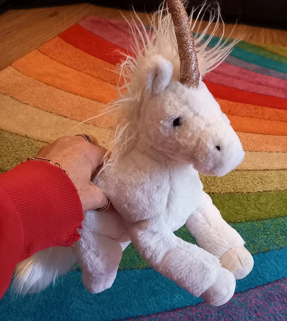JELLYCAT LUNA UNICORN magical gold horn soft toy plush retired medium ...