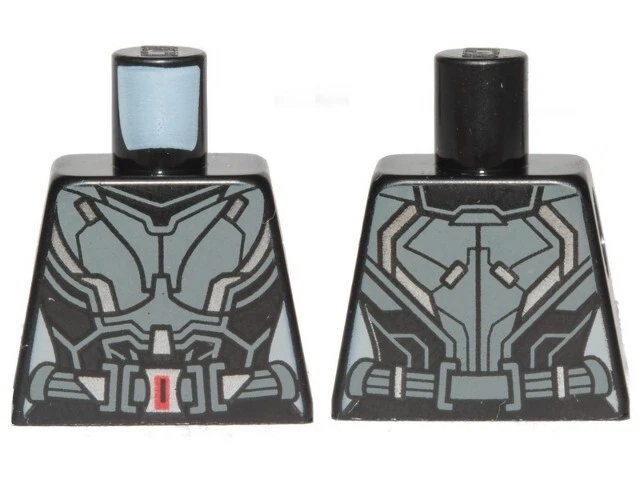 LEGO 973PB3917 TORSO Female Outline, Black Suit with Gray and Silver ...