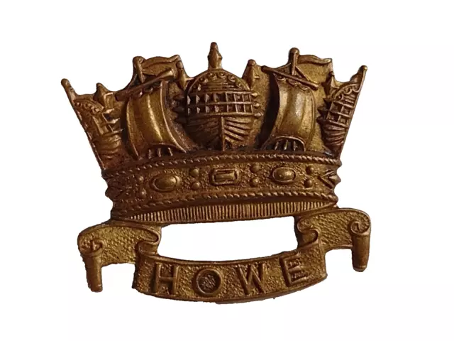 WW2 HOWE BATTALION Royal Naval Division Cap Badge Brass 2 Lugs 33mm ...
