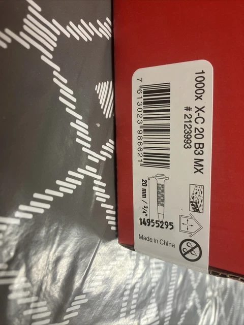 HILTI X-C 20 B3 MX 20mm Concrete Nails - Pack of 1000 £50.00 - PicClick UK