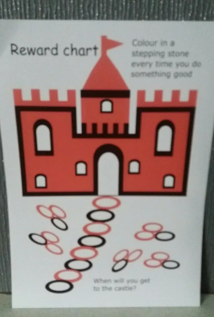 LAMINATED PINK CASTLE Reward Chart £2.00 - PicClick UK