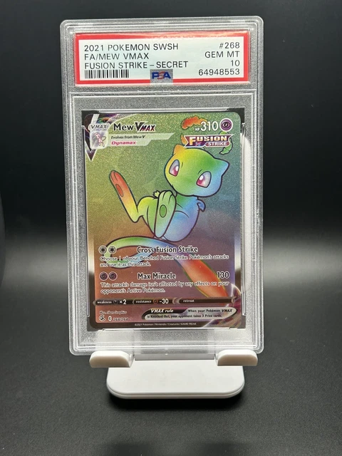 2021 POKEMON SWSH Fusion Strike Mew VMAX Rainbow Secret #268 - PSA 10 ...