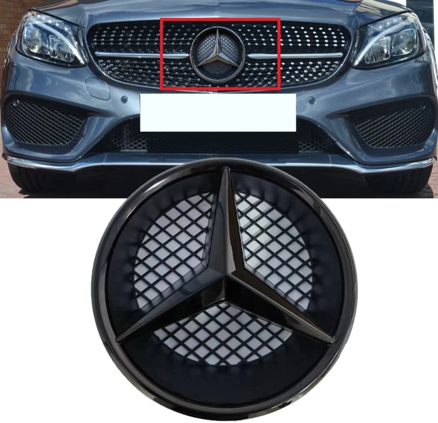 SCHWARZES FRONT GRILL Stern Emblem Abzeichen Fit Für Mercedes Benz 2008 ...