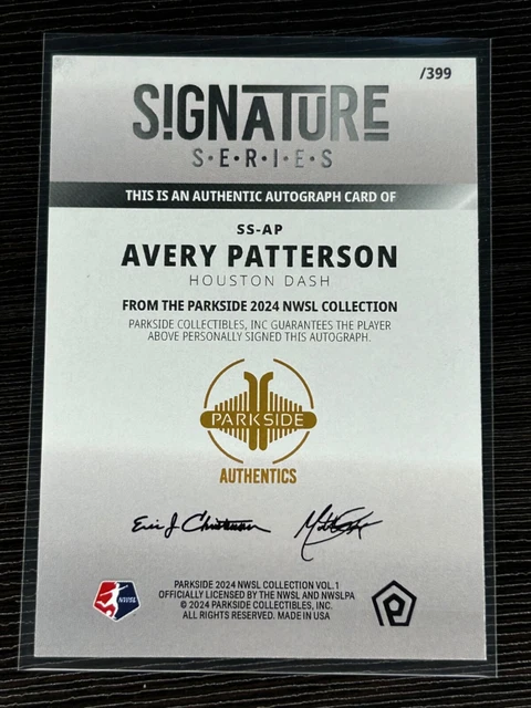 AVERY PATTERSON 2024 Parkside 2024 NWSL Rookie V1 Autograph Auto /399 ...
