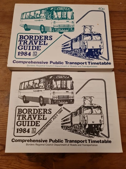 PUBLIC TRANSPORT TIMETABLE Borders Bus Rail 1984 Paperback Book ...