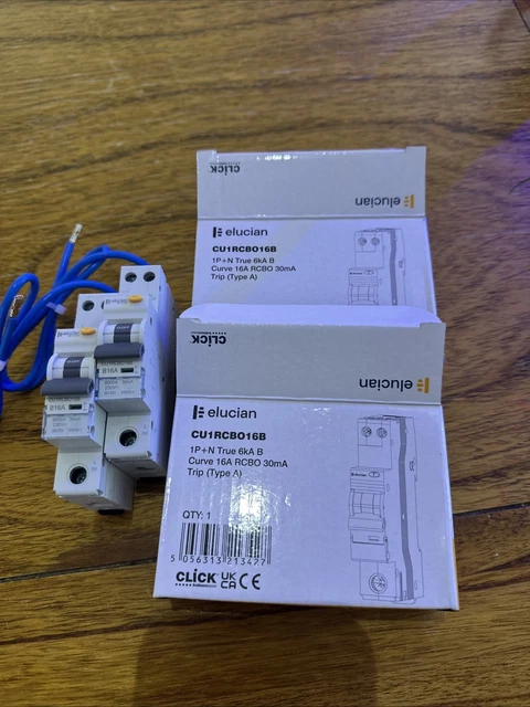 ELUCIAN RCBO 16A 30mA Type B CU1RCBO16B £16.12 - PicClick UK