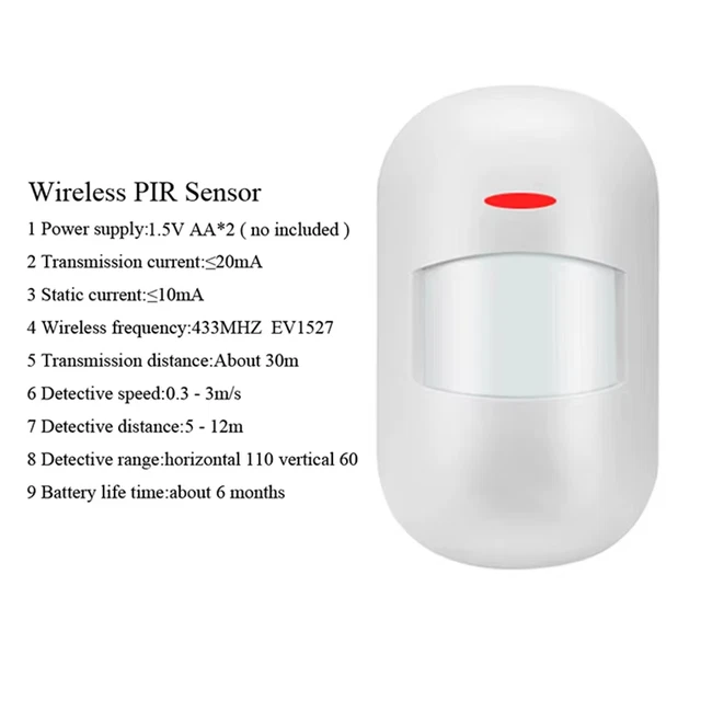 WIRELESS INFRARED MOTION Detector 433Mhz Human Body Movement Sensor for ...