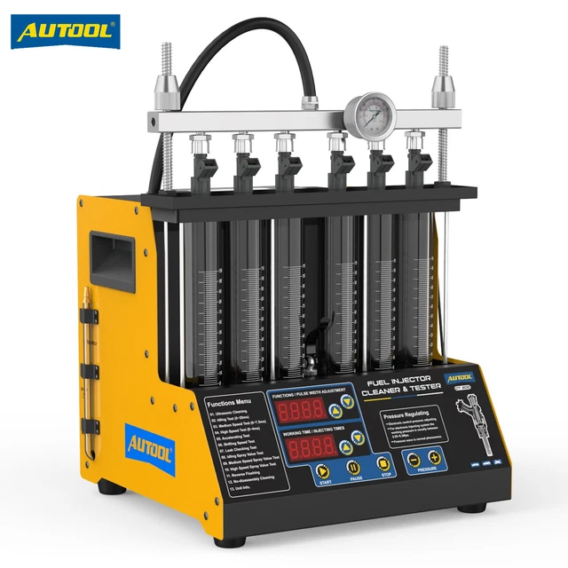 6 CYLINDER ULTRASONIC Fuel Injector Cleaner Tester Injector Cleaning ...