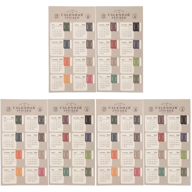 15 SETS SCHEDE Dell'indice Mensile Adesivo Calendario Etichette Adesive ...