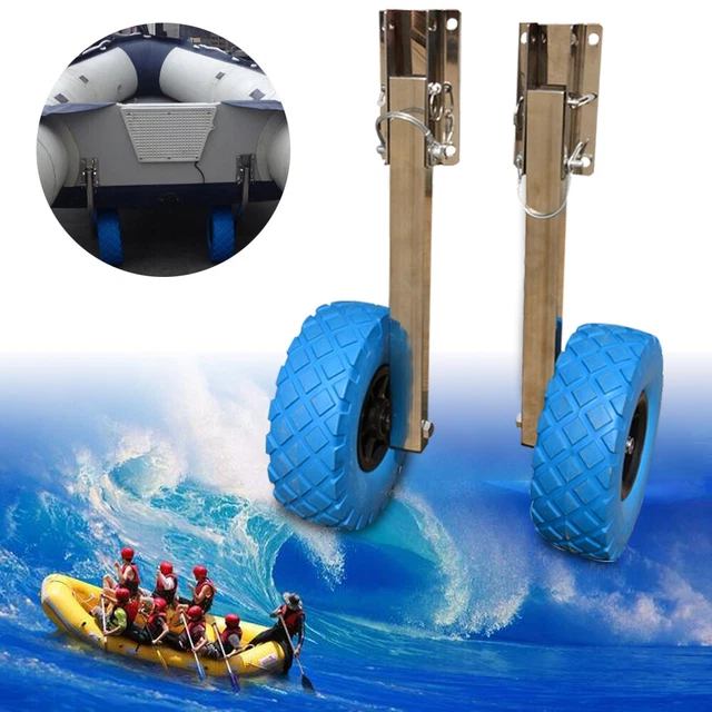 LAUNCHING WHEELS INFLATABLE Boat Transom Wheel Fold Dinghy Rear Wheel ...