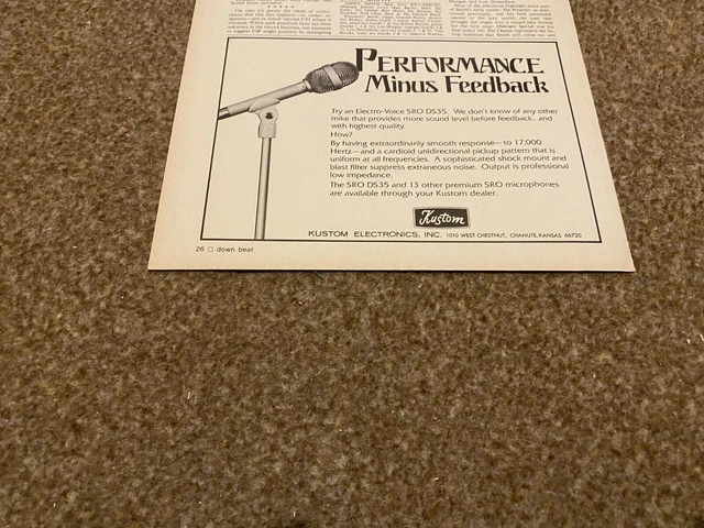 MAGAZINE ADVERT 5X8 The Electro-Voice Sro Ds35 Microphone - Kustom £8. ...