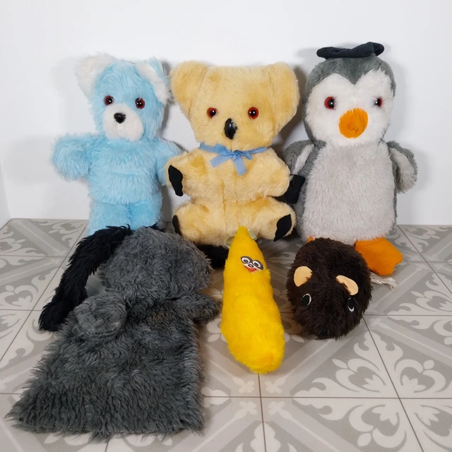 VINTAGE PLUSH SOFT Toy Bundle x 6 Koala, Bear, Mouse, Banana, Penguin ...