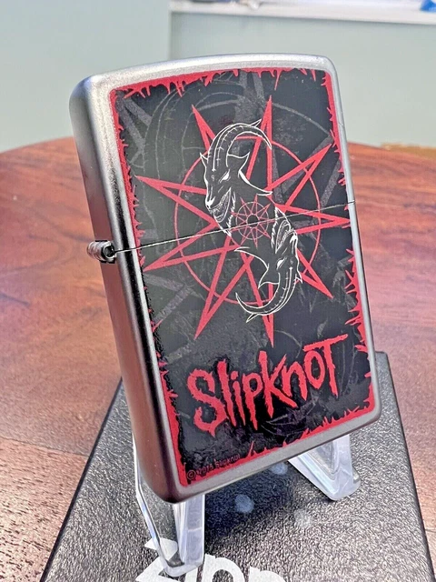 ZIPPO WINDPROOF LIGHTER SLIPKNOT Goat Satanism Satin Chrome 2015 NEW ...