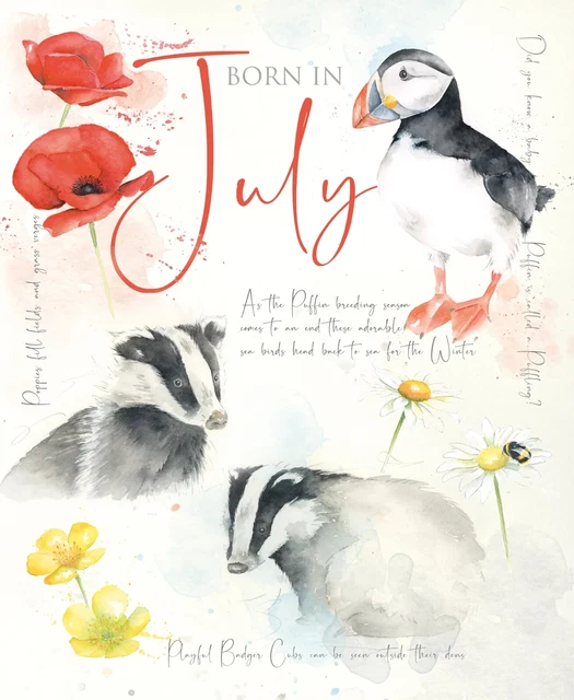 BORN IN JULY Open Birthday Card - Foil - Premium Quality - Cherry ...