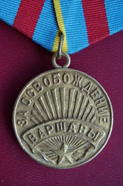 RARE WWII Medal For the Liberation of Warsaw - Brass Suspension -ORIG ...