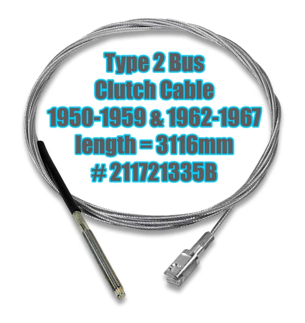 VW TYPE 2 Bus Clutch Cable 1950-1959 1962-1967 Kombi Microbus Deluxe ...