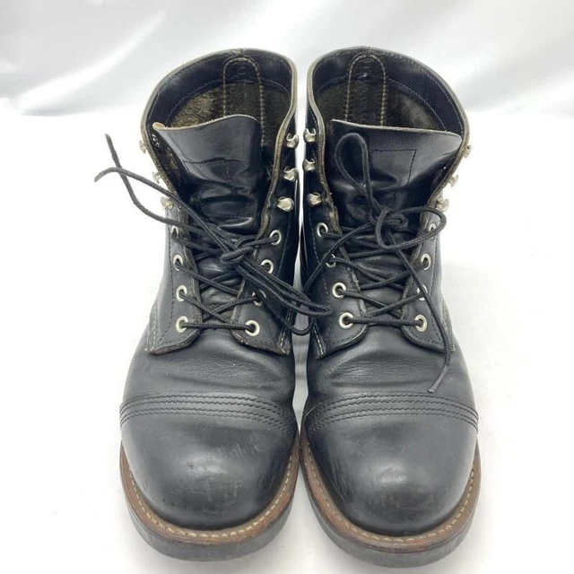 RED WING IRON Ranger Work Boots color Black Leather Men's US 7.5 ...