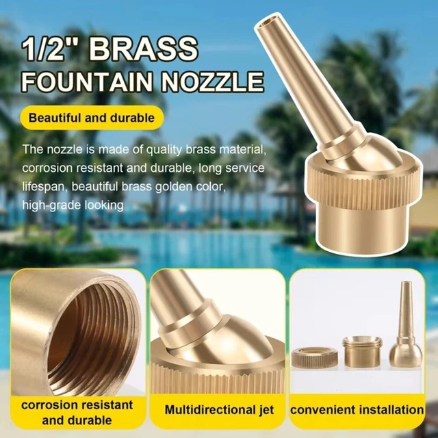 BRASS SWIMMING POOL Fountain Nozzle Adjustable Bubbler Jet Fountain $17 ...