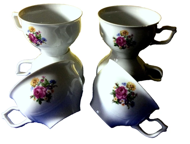 5 KAFFEETASSEN VEB Kahla Porzellan DDR Fünfblumen Dekor Ostalgie 1957 bis 1964 EUR 15,00 ...