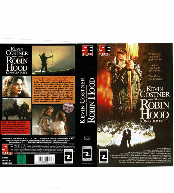ROBIN HOOD - Kevin Costner - VHS-Einleger A4 - ohne Cassette/Hülle EUR ...