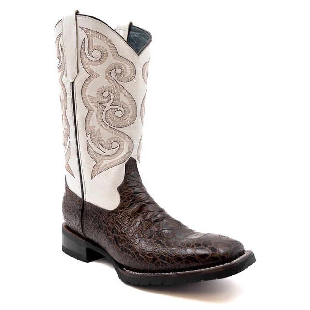 FERRINI KAI EMBROIDERED Square Toe Cowboy Mens Brown, Off White Casual ...
