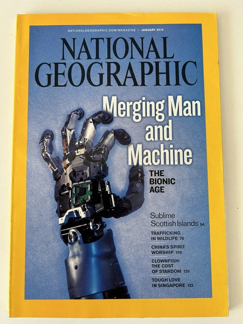 NATIONAL GEOGRAPHIC MAGAZINE Merging Man And Machine January 2010 £1.80 ...