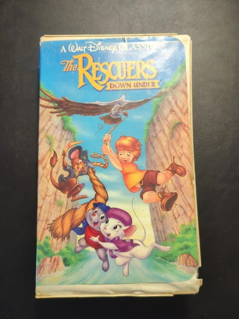 THE RESCUERS DOWN Under (VHS, 1991) Walt Disney Black Diamond CASE ...