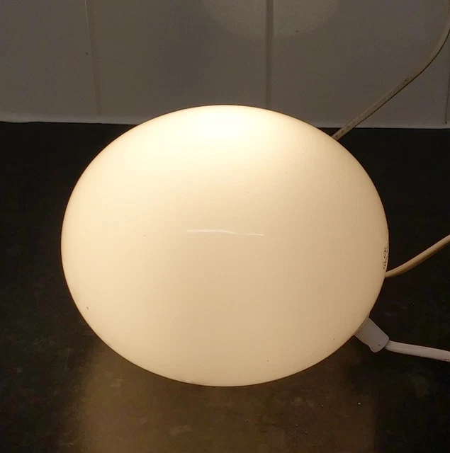 VINTAGE BHS HABITAT STYLE WHITE Pebble Lamp Round satin Glass Shade £22 ...
