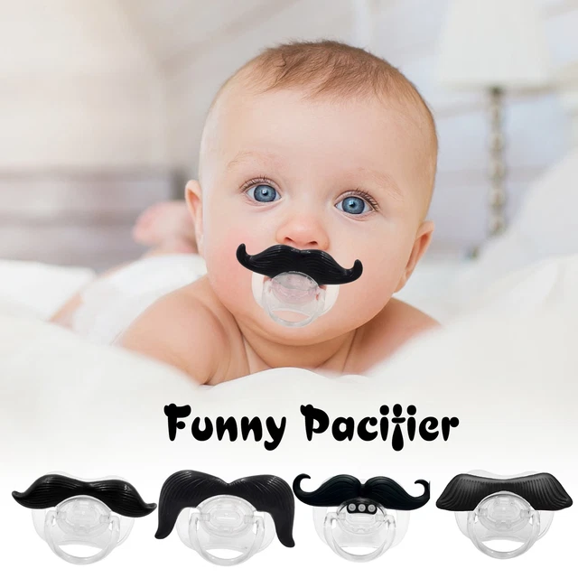 FUNNY MOUSTACHE DUMMY Dummies Pacifier Novelty Baby Child Soother Lips ...