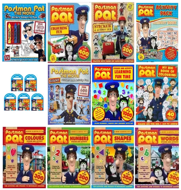NEW POSTMAN PAT activity book COLOURING STICKERS LEARNING Numbers Words ...