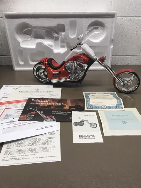 BRADFORD EXCHANGE KING Of The Horizon Budweiser Masterpiece Chopper ...