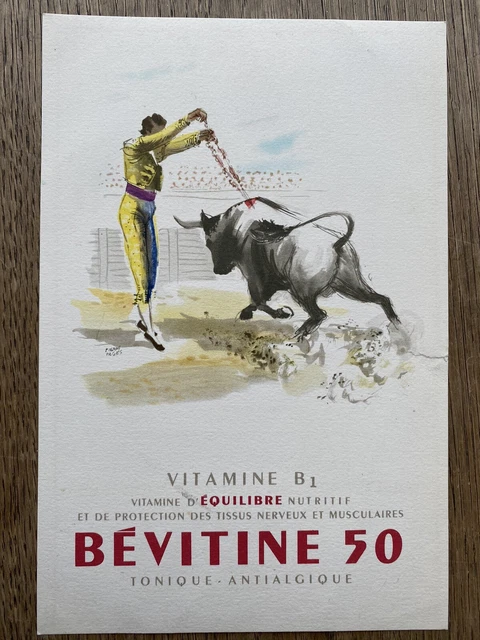 RARE CARTE PUBLICITAIRE Bevitine 50 Illustration Pierre Pages EUR 2,00 ...